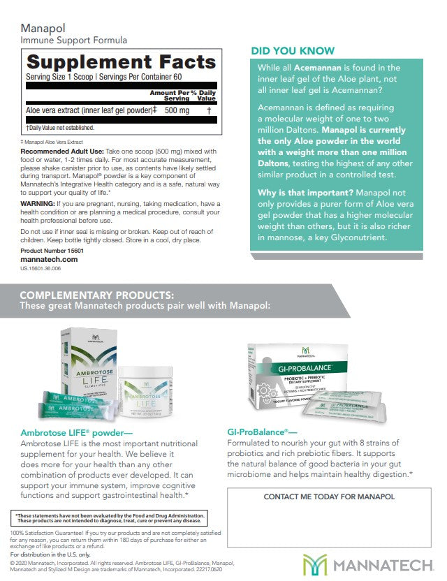 Immune Booster Supplements | Mannatech Manapol Immune Support Formula ...